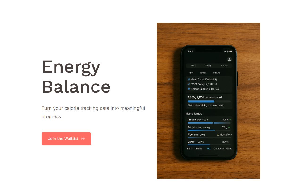EnergyBalance – Smarter Calorie Budgeting